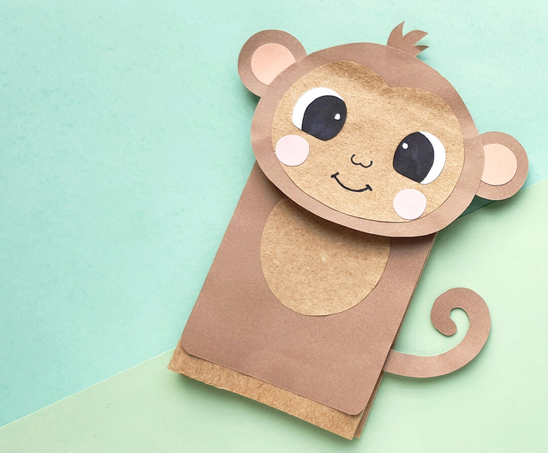 Paper Bag Monkey Puppet * Moms and Crafters
