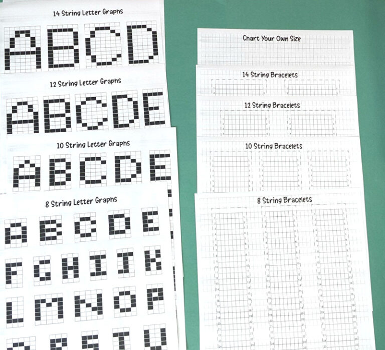 Name Friendship Bracelets with Free Printable Letter Graphs