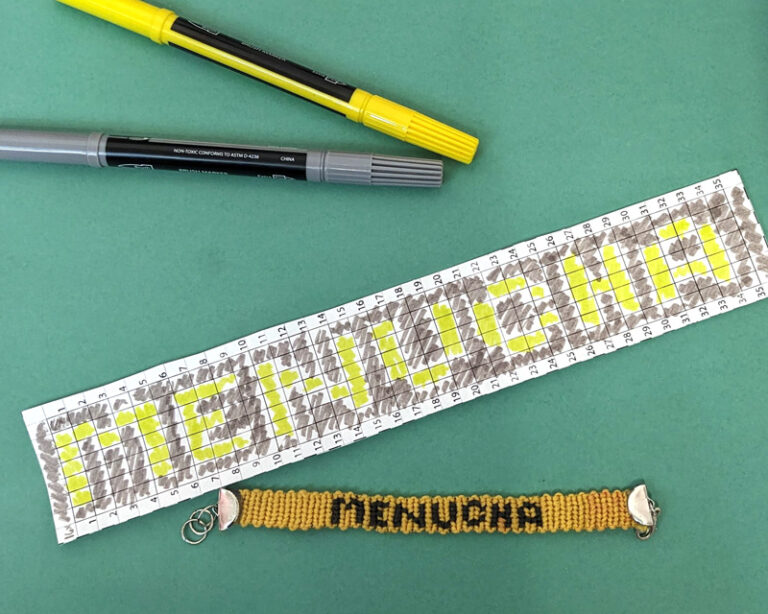 Name Friendship Bracelets with Free Printable Letter Graphs