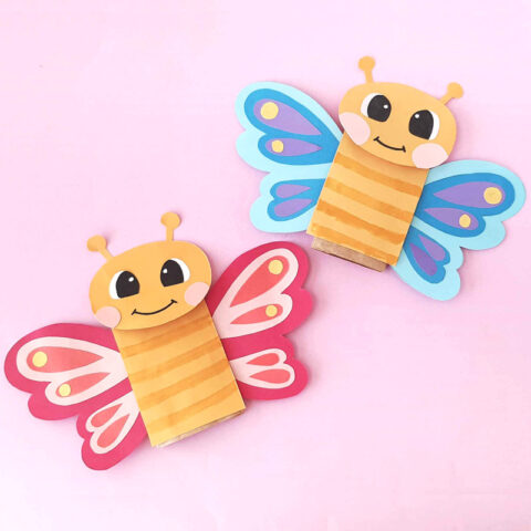 Butterfly Paper Bag Puppet * Moms and Crafters