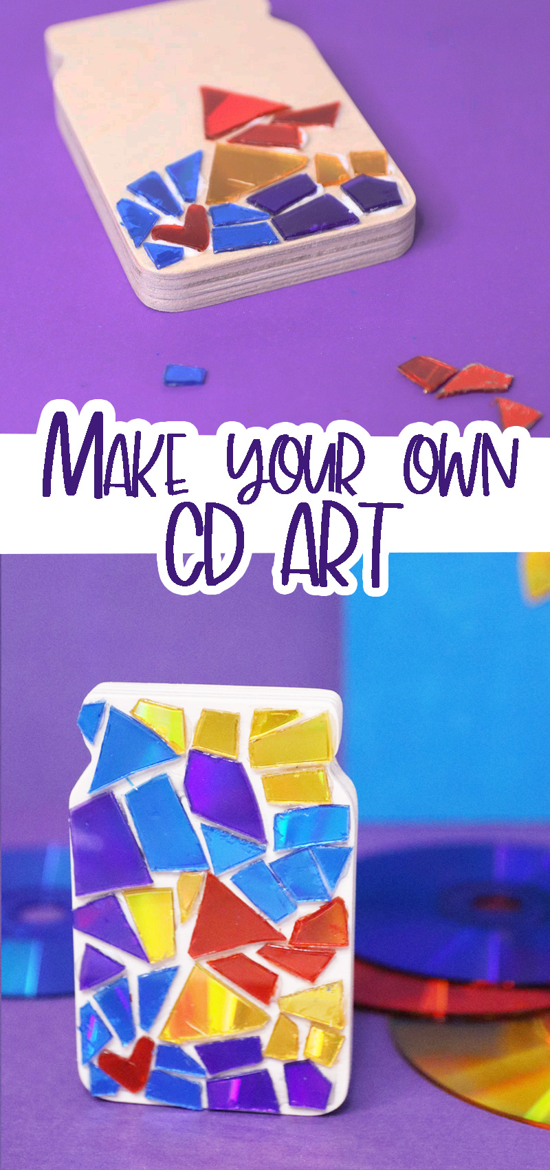 CD Mosaics - Repurpose Old CDs into Art! * Moms and Crafters