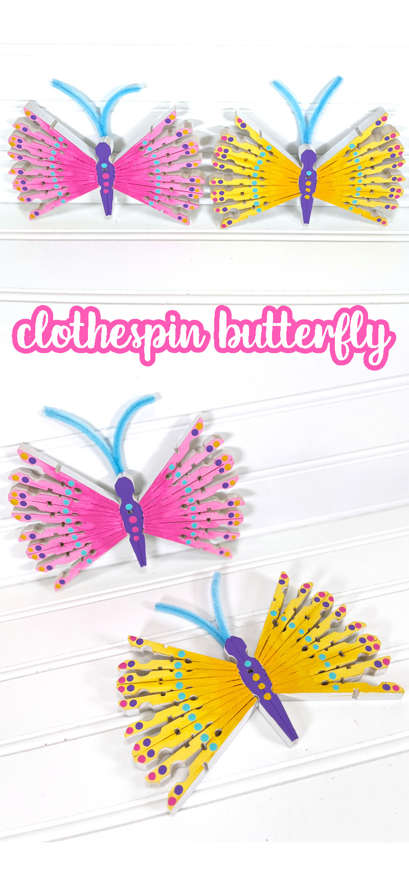 Clothespin Butterfly * Moms and Crafters