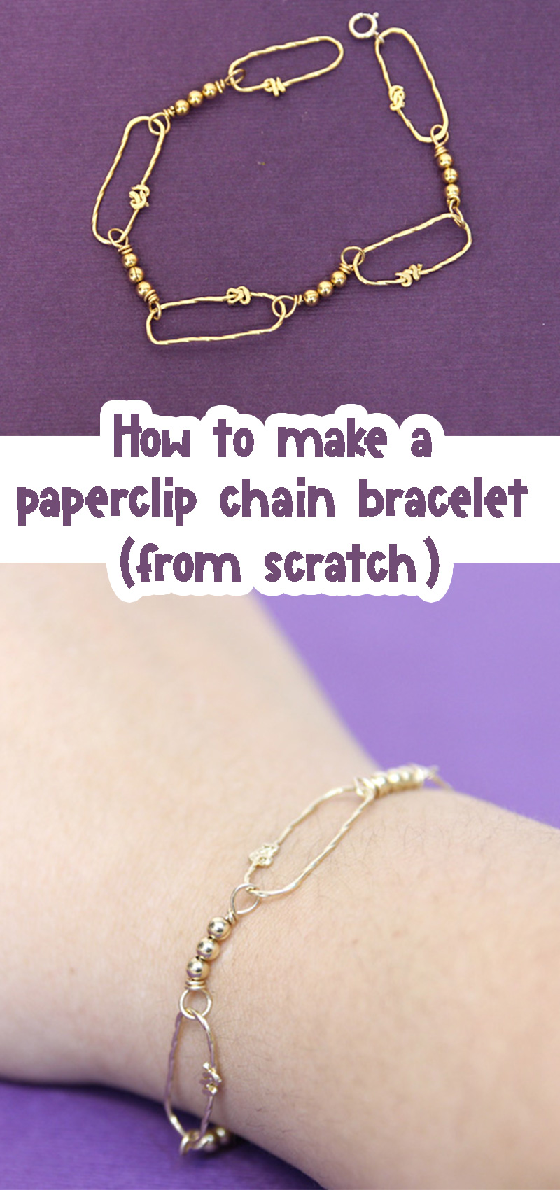 DIY Chain Bracelets: No Solder Paperclip Chain!