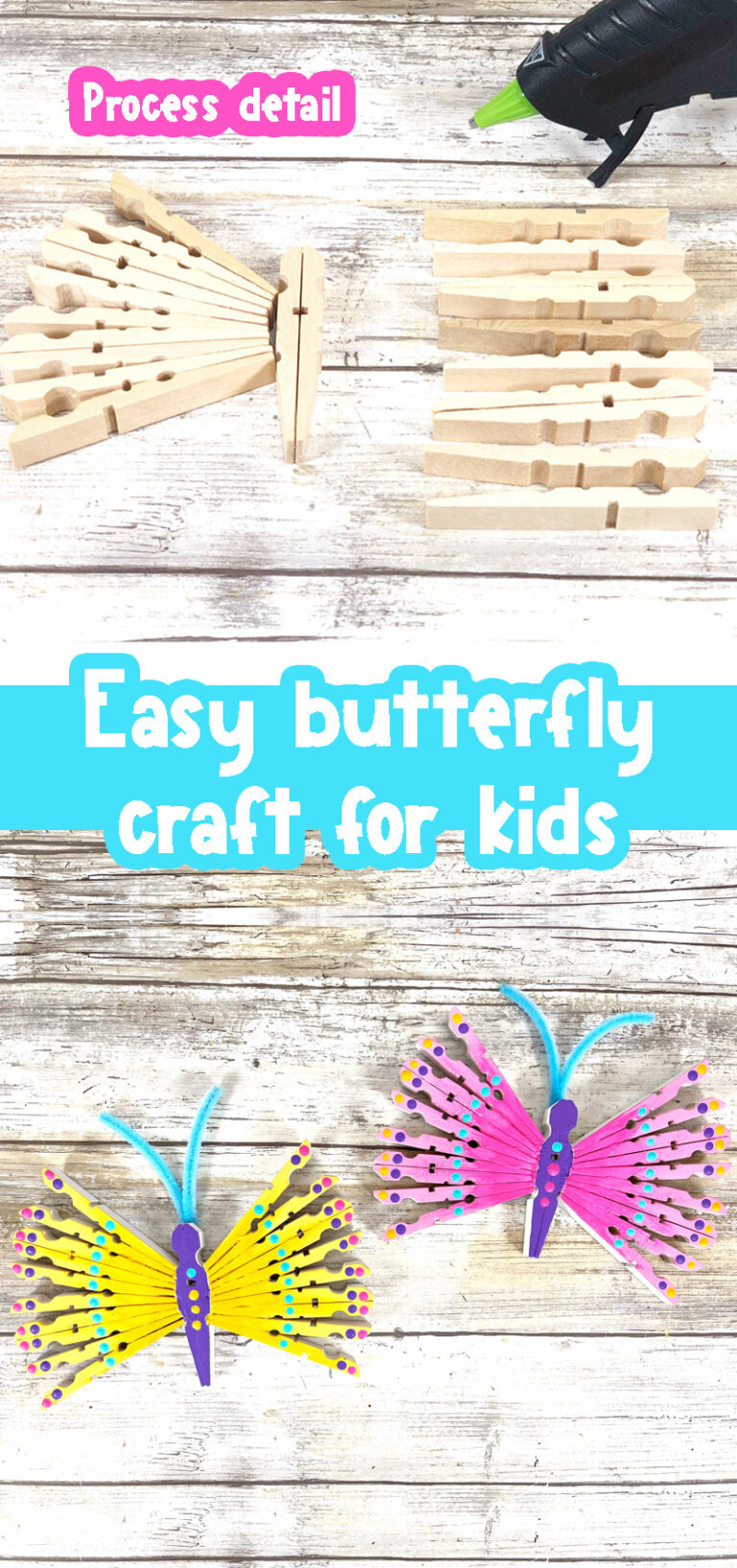 Clothespin Butterfly * Moms and Crafters