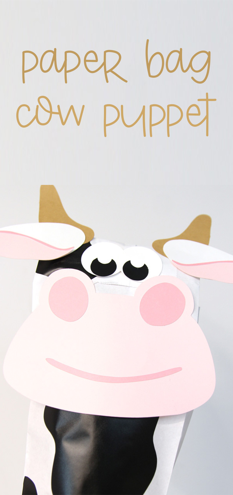 Cow Paper Bag Puppet and Favor Bag * Moms and Crafters