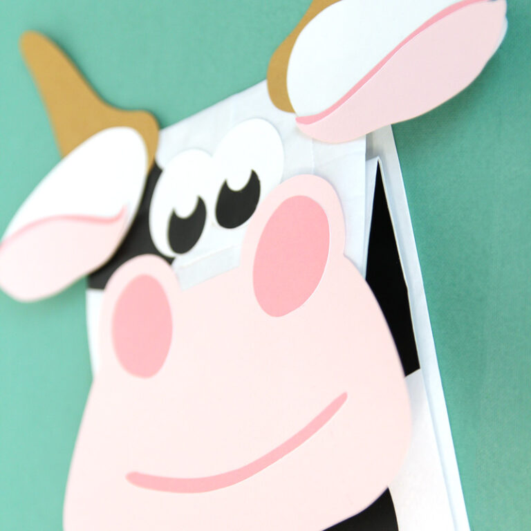 Cow Paper Bag Puppet and Favor Bag * Moms and Crafters