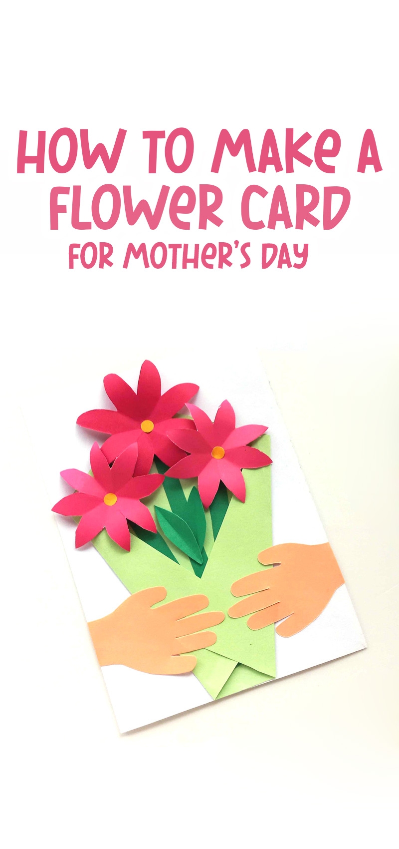Paper Flower Card - Free Template * Moms and Crafters