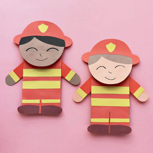 Fire Fighter Puppet - from a Paper Bag * Moms and Crafters