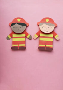 Fire Fighter Puppet - from a Paper Bag * Moms and Crafters