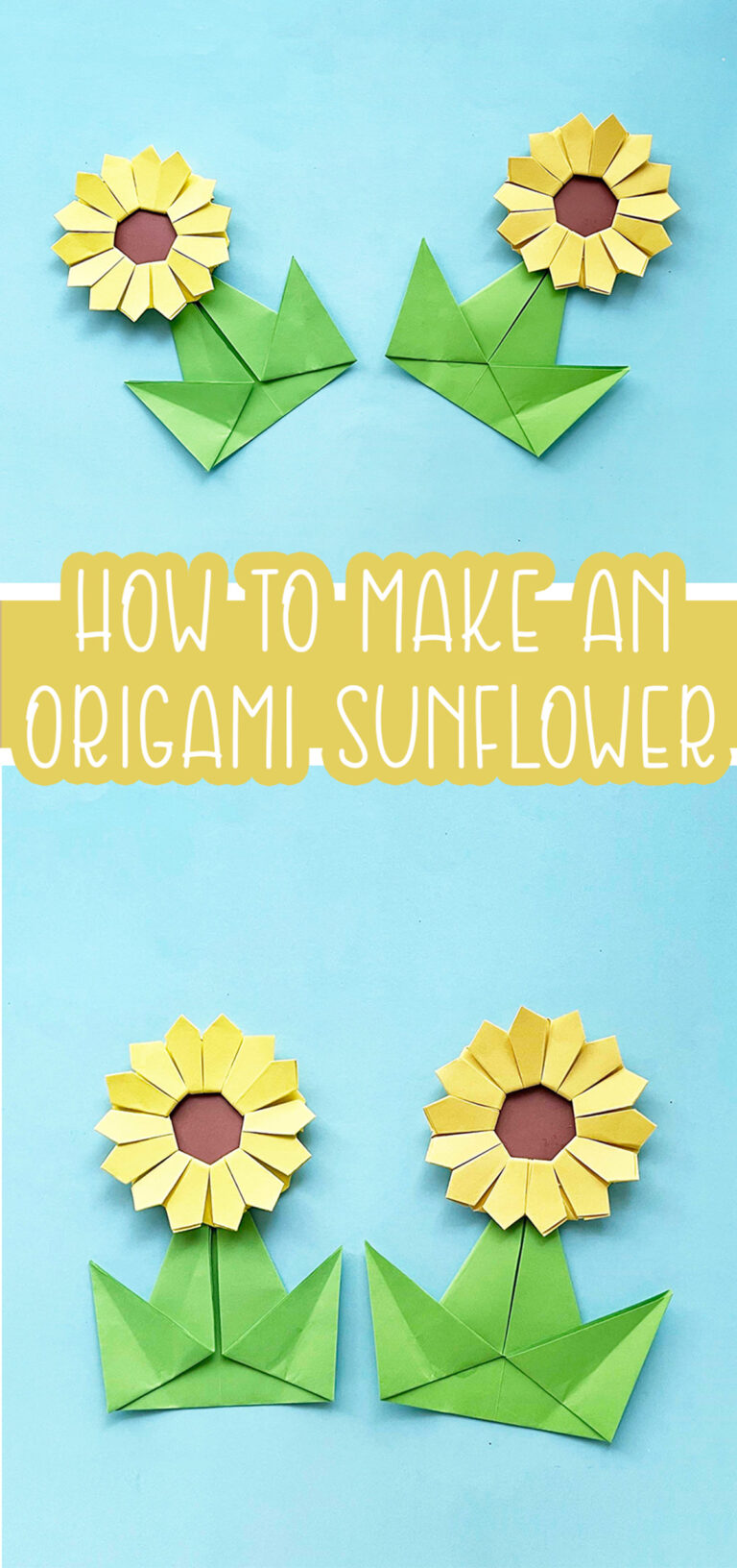Simple Origami Sunflower Tutorial * Moms and Crafters