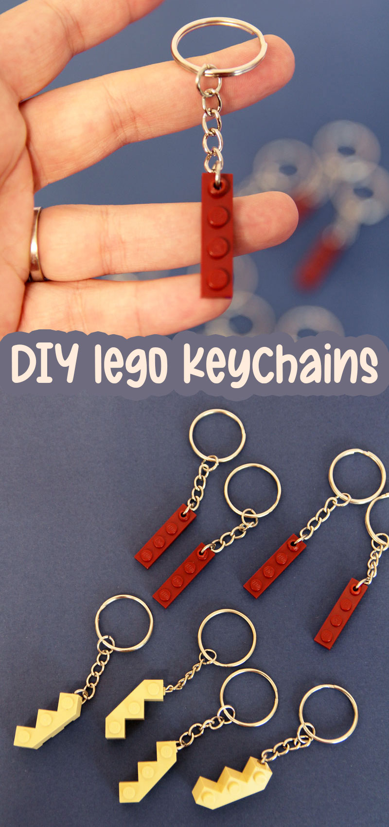 DIY LEGO Keychain using real bricks! * Moms and Crafters