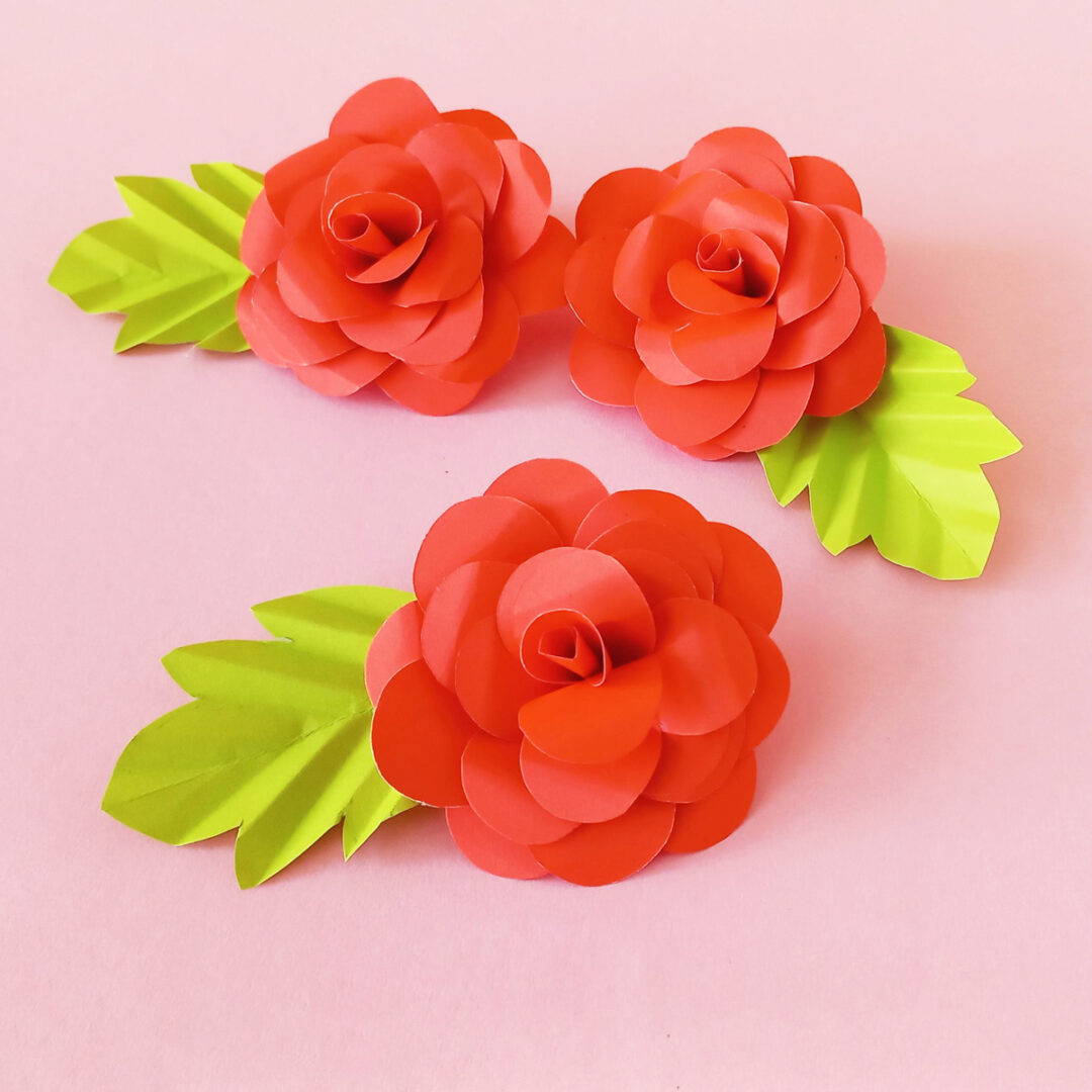 Craft Paper Roses + Free Template * Moms and Crafters