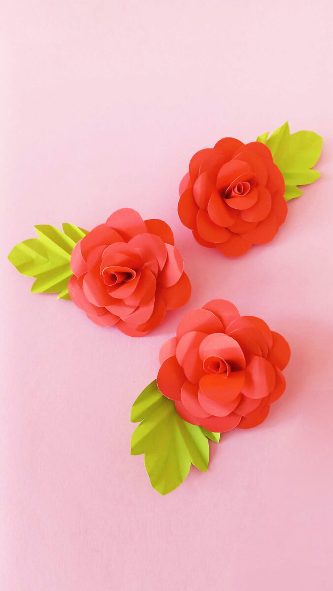 Craft Paper Roses + Free Template * Moms and Crafters