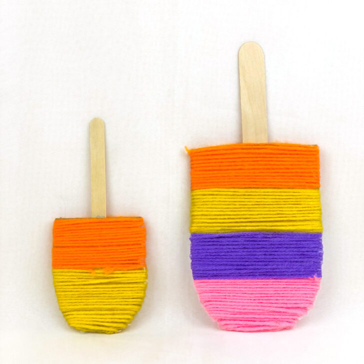 Popsicle Craft - Yarn Wrapping!