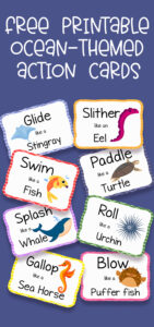 Ocean Action Cards for Kids * Free Printable!