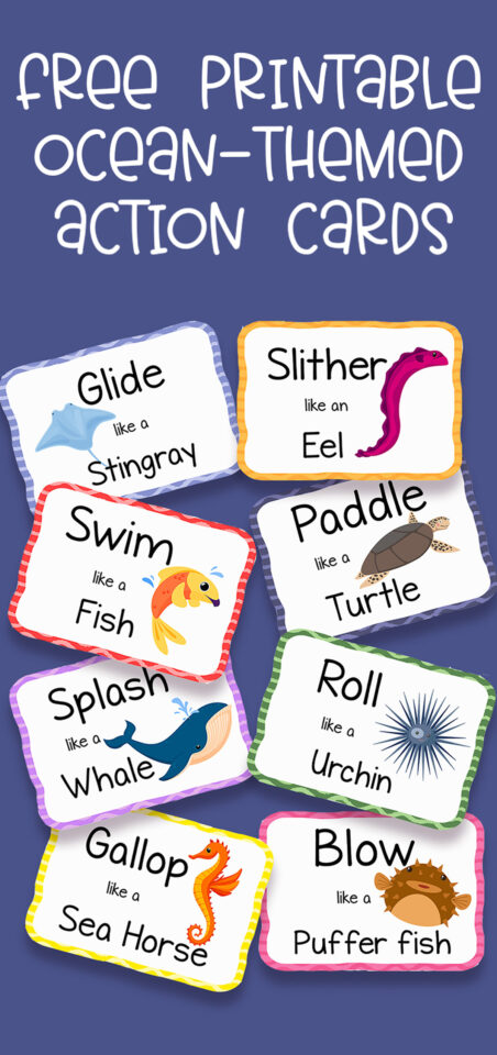 Ocean Action Cards for Kids * Free Printable!