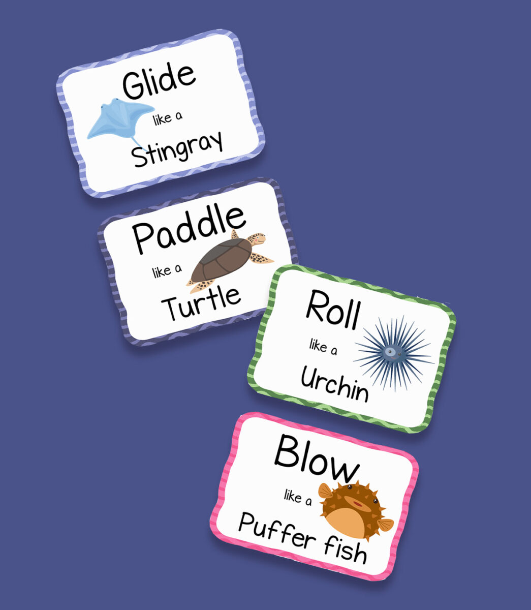 Ocean Action Cards for Kids * Free Printable!