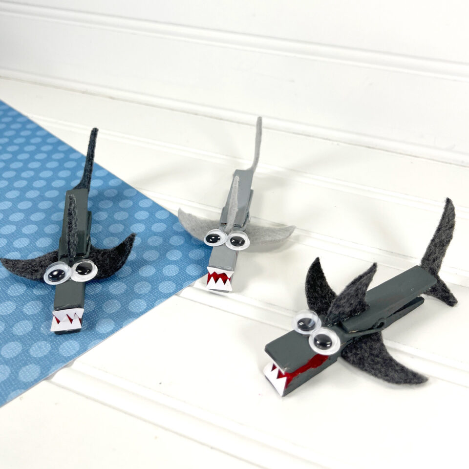 Clothespin Shark Craft for Kids * Moms and Crafters
