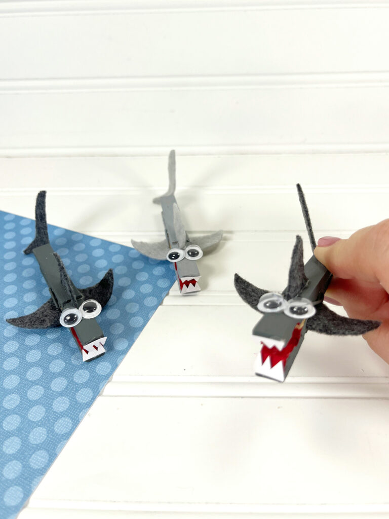 Clothespin Shark Craft for Kids * Moms and Crafters