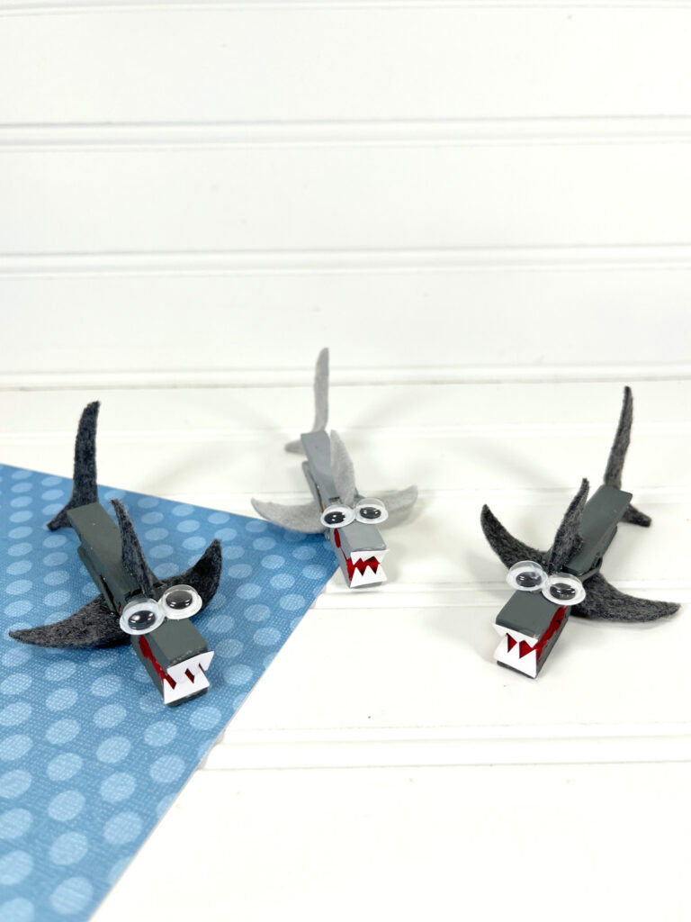 Clothespin Shark Craft for Kids * Moms and Crafters