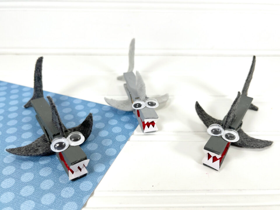 Clothespin Shark Craft for Kids * Moms and Crafters
