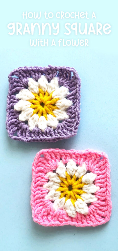 Flower Granny Square Crochet Pattern * Moms and Crafters