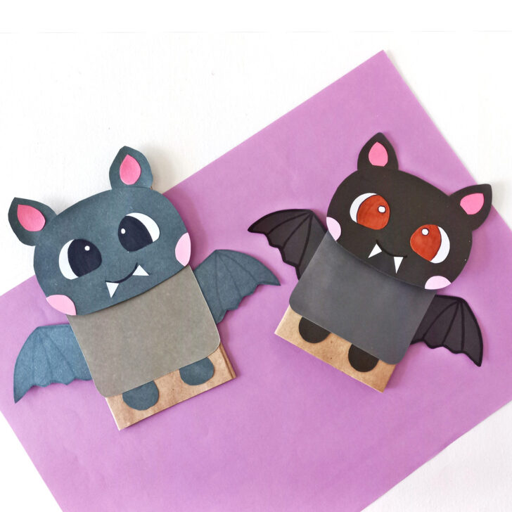 Paper Bag Bat Puppet Craft * Moms and Crafters