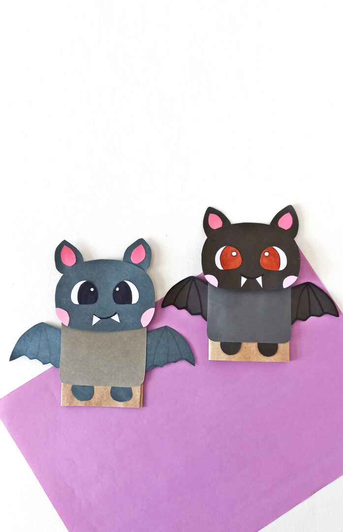 Paper Bag Bat Puppet Craft * Moms and Crafters