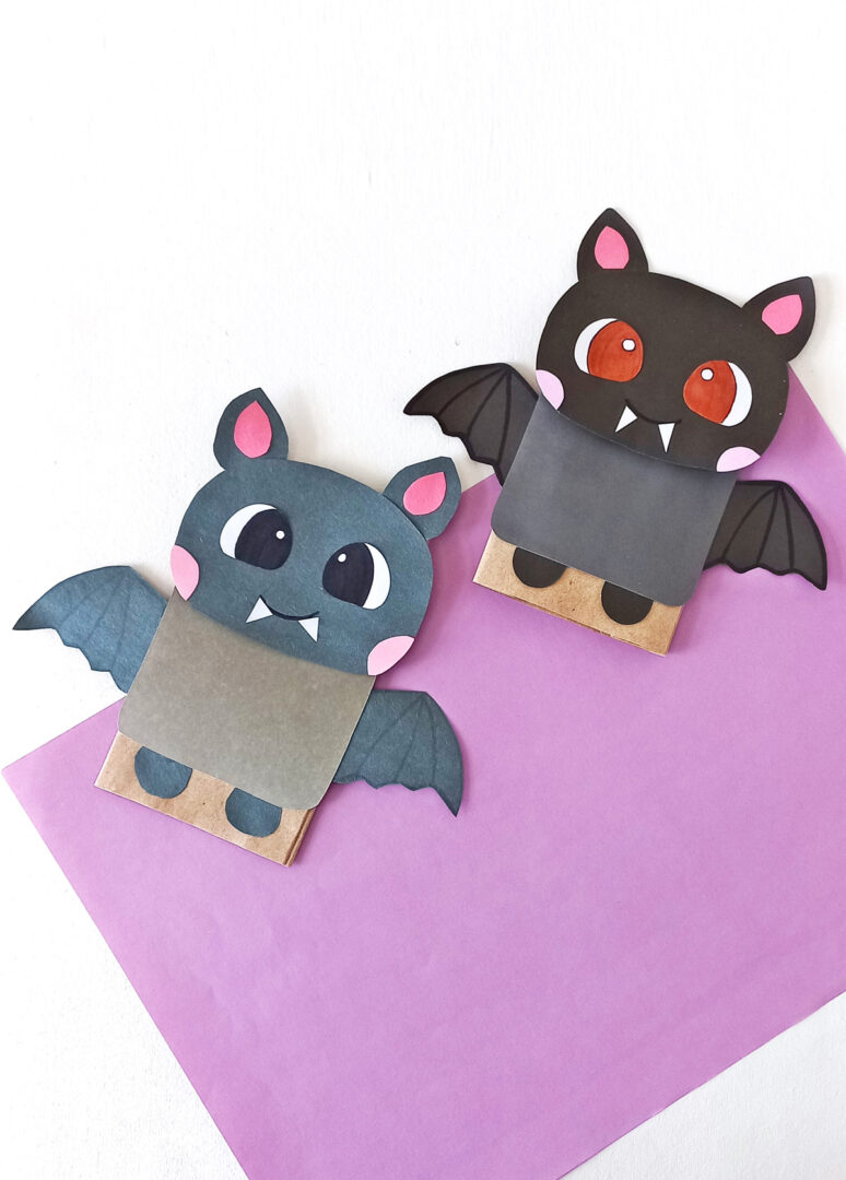 Paper Bag Bat Puppet Craft * Moms and Crafters