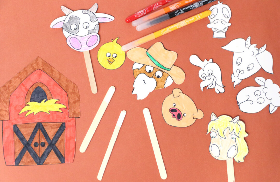 Farm Animal Stick Puppets * Moms and Crafters