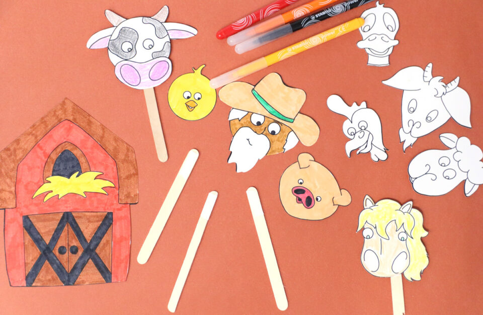 Farm Animal Stick Puppets * Moms and Crafters