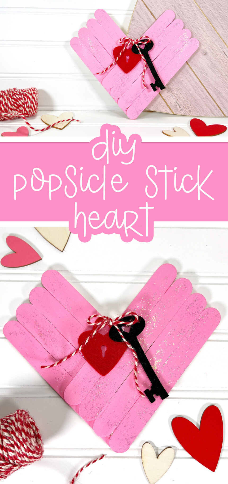 Popsicle Stick Heart Craft * Moms and Crafters
