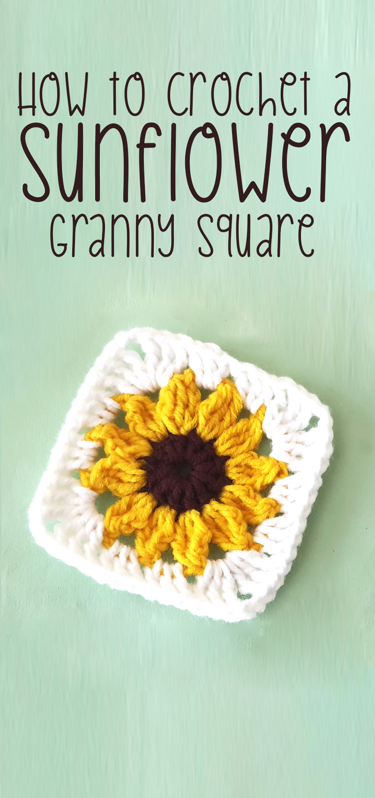 Sunflower Granny Square (free crochet pattern) * Moms and Crafters