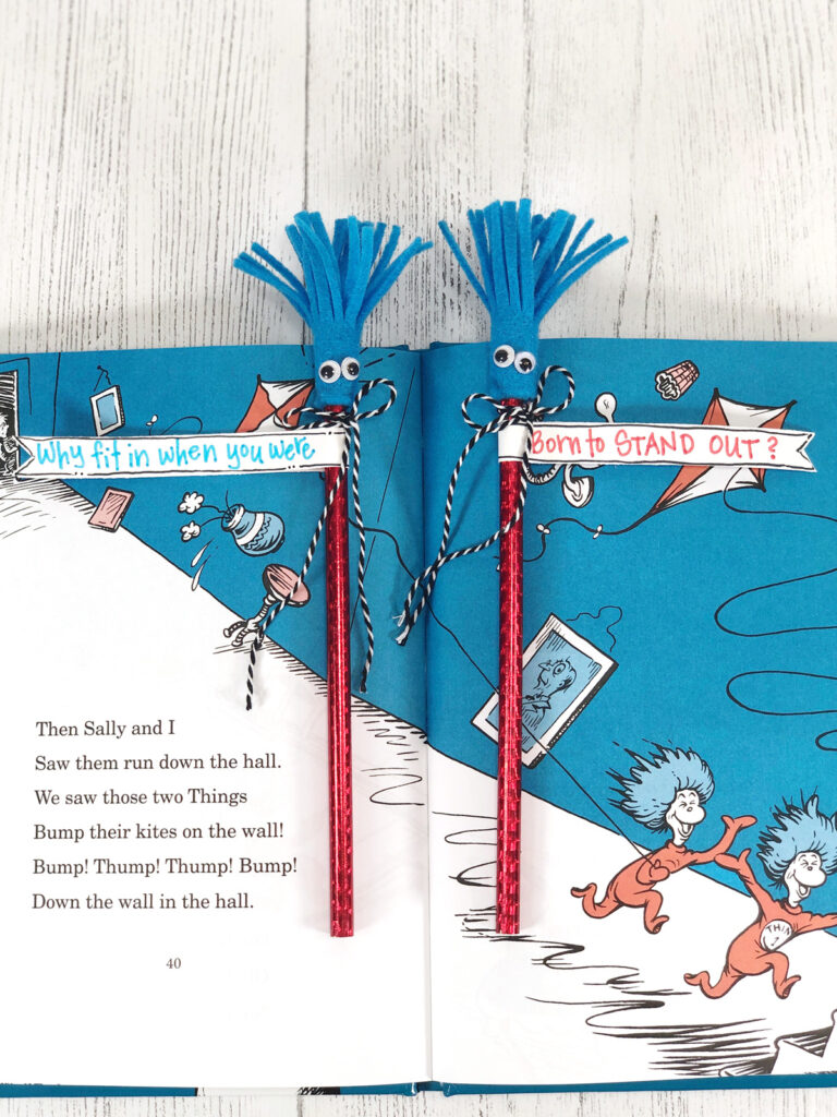 Dr Seuss Pencils Craft - Thing 1 & Thing 2 * Moms and Crafters