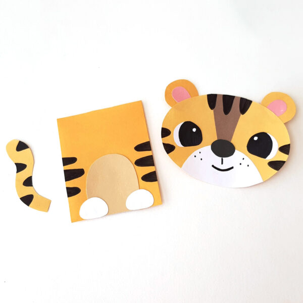 Paper Bag Tiger Puppet * Moms and Crafters