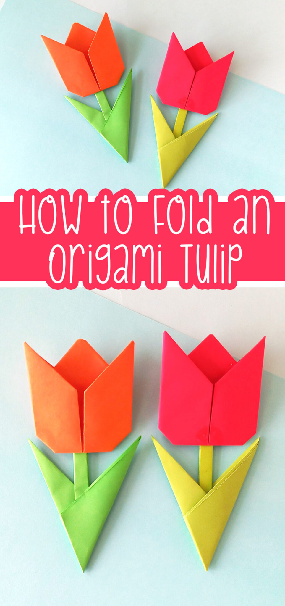 How to Fold an Origami Tulip * Moms and Crafters